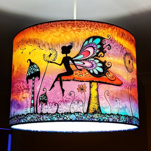 Poppy Lampshade for Table Lamp Base. Hand Silk Painted. Original 360 ...