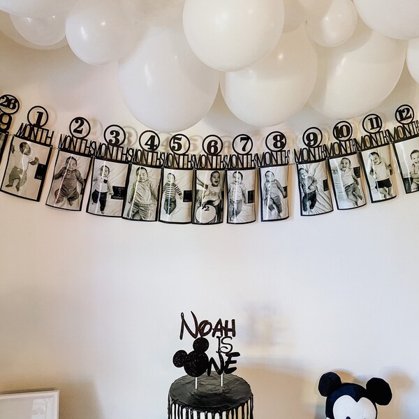 Birthday Banner, First Year Photo Banner, 1st Birthday Photo Banner ...