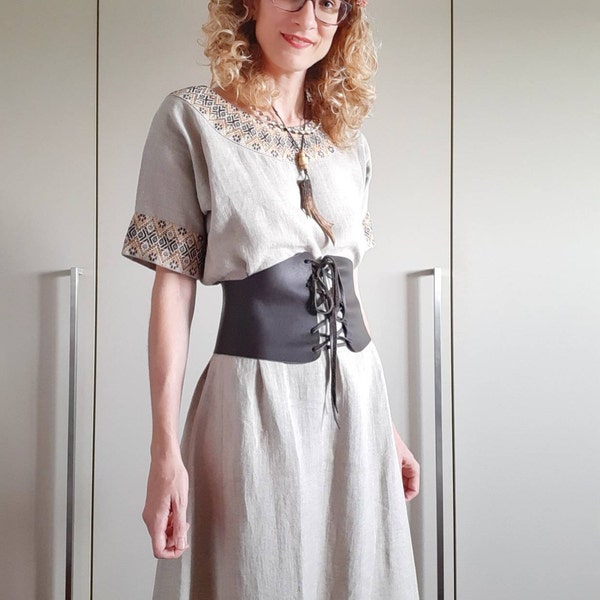 Medieval Russian Linen Shirt rubacha With Selvage for Slavic Reenactors ...