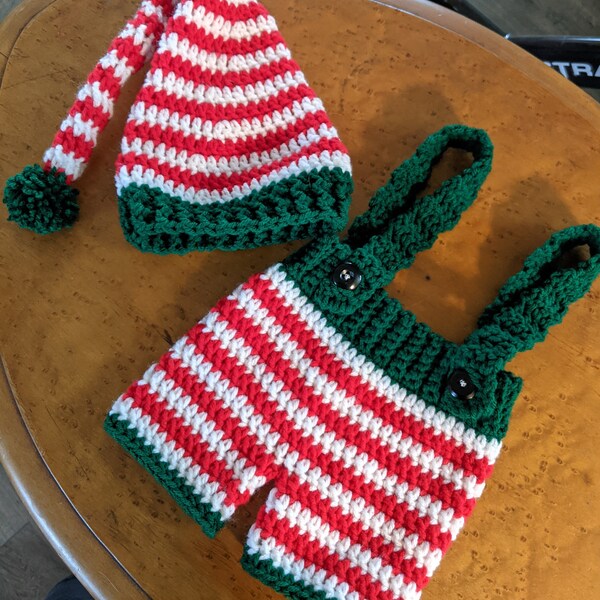CROCHET PATTERN Baby Elf Outfit, Crochet Baby Christmas, Baby Photo ...