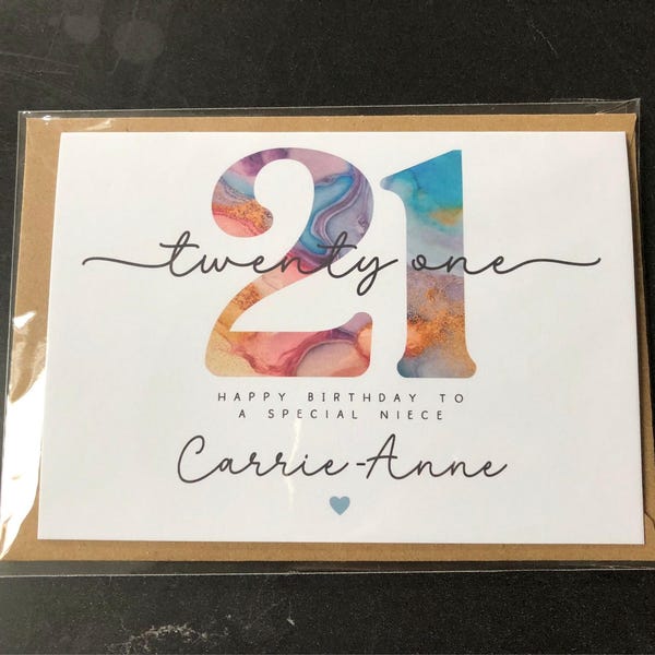 21st Birthday Card for Her, Twenty First Birthday, Twenty One ...
