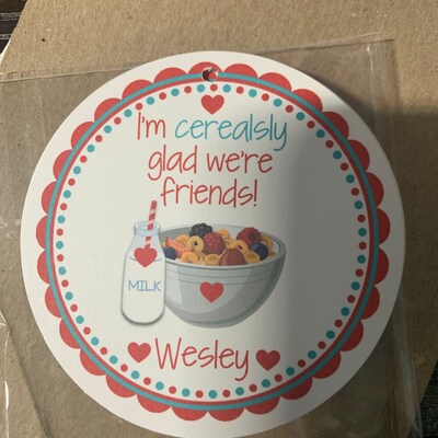 Cerealsly Valentine, Cerealsly Tag, Cereal Valentine Tag, Cereal ...