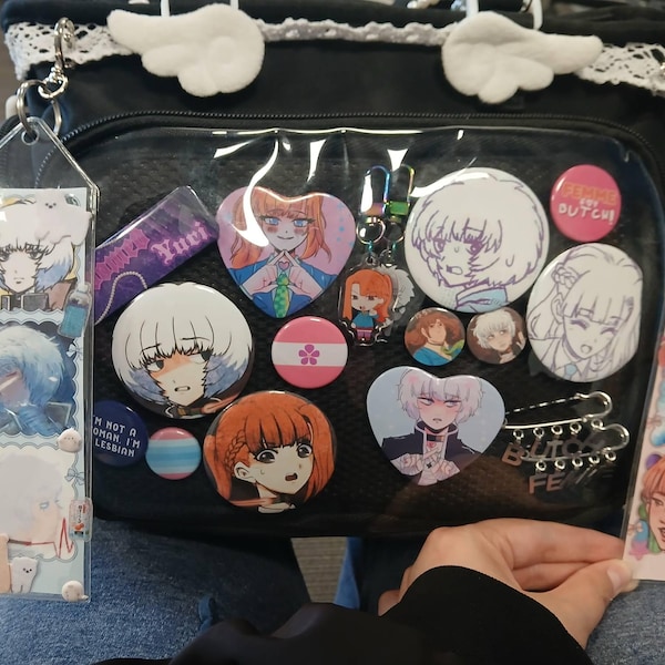YTTD - 2.25" Heart Button Badges - Visual Novel | Anime Gift | Ita Bag ...