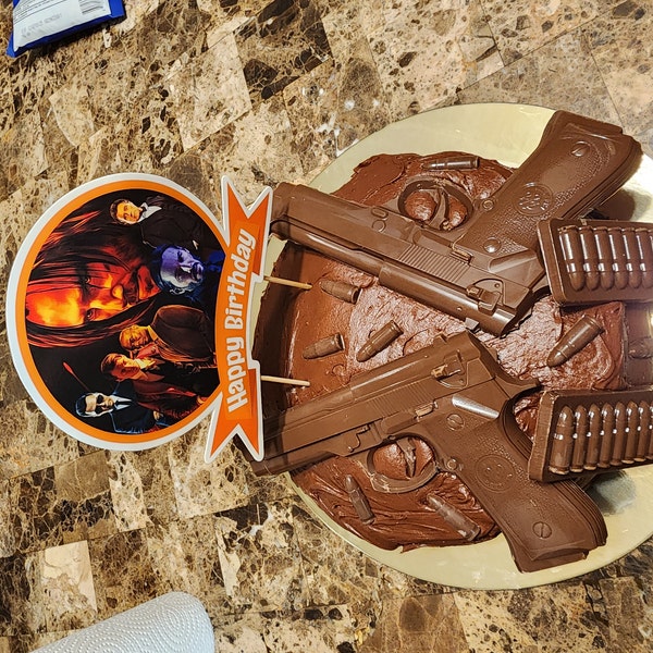 GUN MOLD, Gun & Bullets Chocolate Mold, Soap Mold, Hunter Theme Cake ...