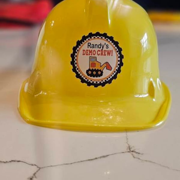 Personalized Plastic Construction Party Hats, Construction Party Favors ...