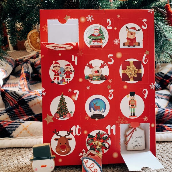 Pack of 6 Boxes- 24 Days Advent Calendar Boxes- BLUE - Etsy