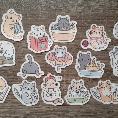 Cute Kawaii Cat Sticker Pack Cute Fun Stickers Stickers Gift for Her ...