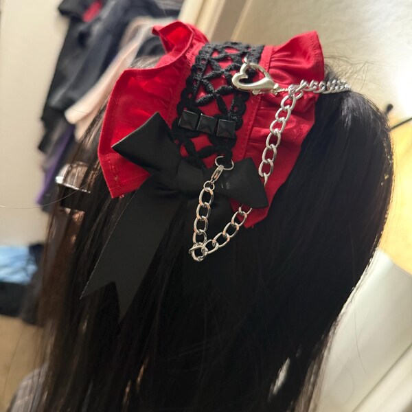Kuromi Polka Dot Bow, Kitty, Cosplay, Kawaii, Girlcore, Cutecore, Scene ...
