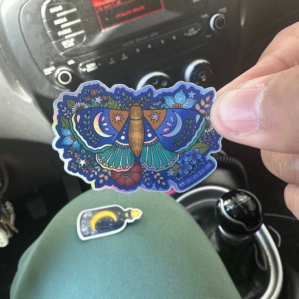 Holographic Moth Sticker | Witchy Sticker | Moth Sticker|stickers for ...