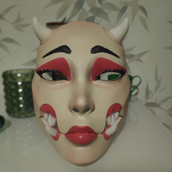 KUCHISAKE MASK, With Sharp Teeth - Unique Japanese Art, Japanese Mask ...