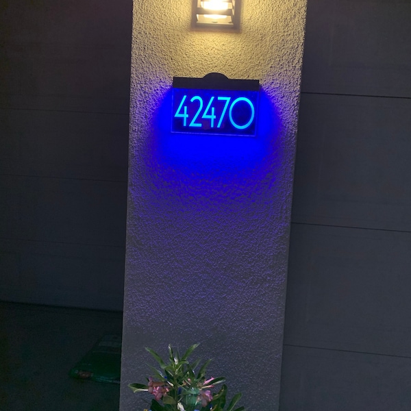 Illuminated Address Sign Plaque House Numbers LED Lighted - Laser ...