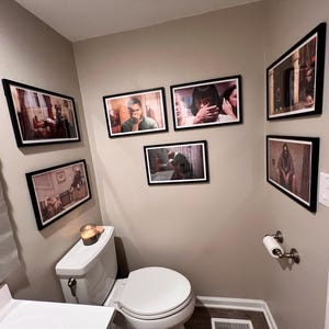 Lady Painting Bathroom Art Funny Poster Print Vintage Midcentury Wall ...