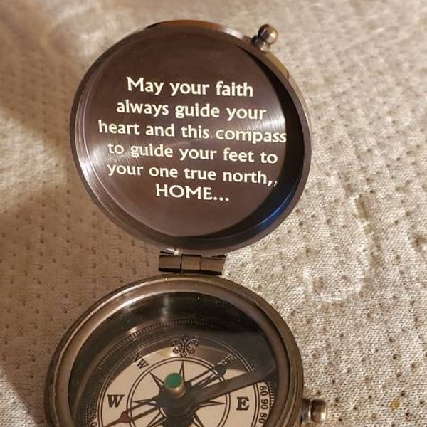 Engraved Compass, Go Confidently Quote, Inspirational Gift for Friend ...