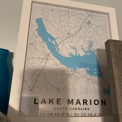 Custom Lake Map Print, Lake House Art Digital Download Lake Poster Wall ...