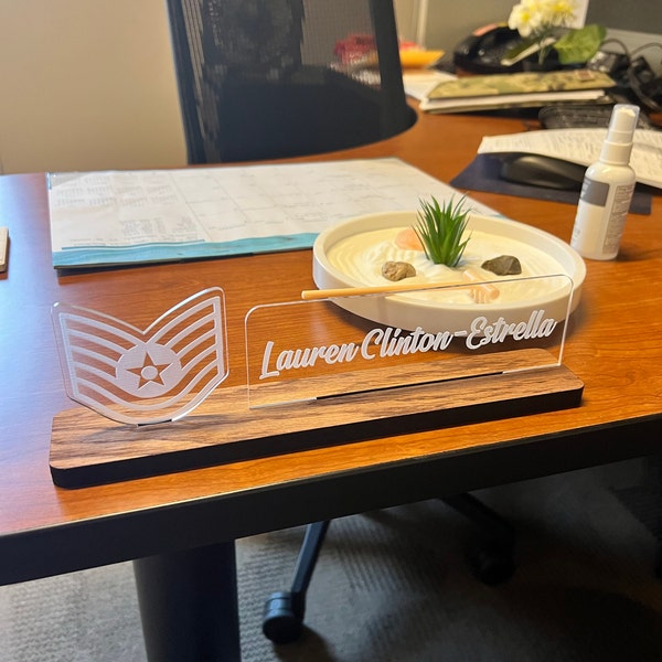 Air Force Interchangable Name Plate and Rank. Perfect Addition to Any ...