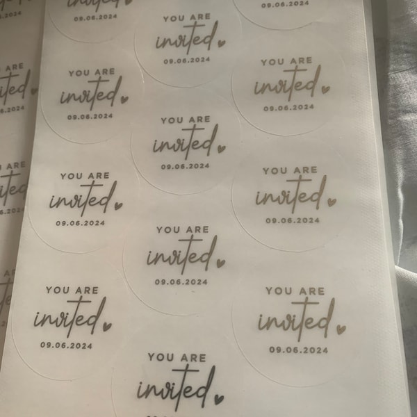 Invitation Seal Sticker, Invited Wedding Stickers, Minimalist Foil ...