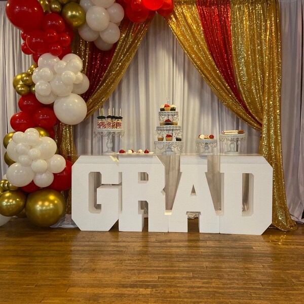 Large Grad Table Base Foam Letters | 30” Tall and 8” Deep Letters ...