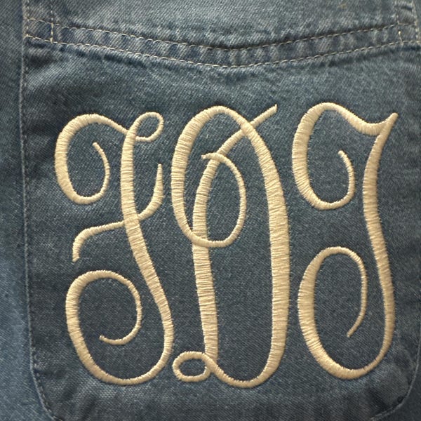 Monogram Denim Button Down -- Embroidered, Bridal Party, Shacket - Etsy