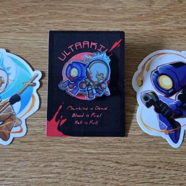 ULTRAKILL V1 and Gabriel Acrylic Pin, Ultrakill Charm, Backpack Decor ...
