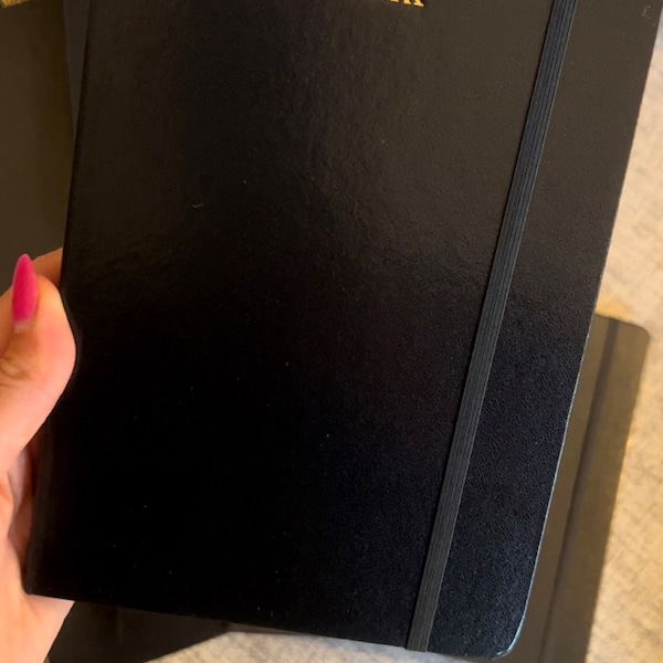 Personalised Black Leather Notebook, Personalised Notebook, A5 Luxury ...