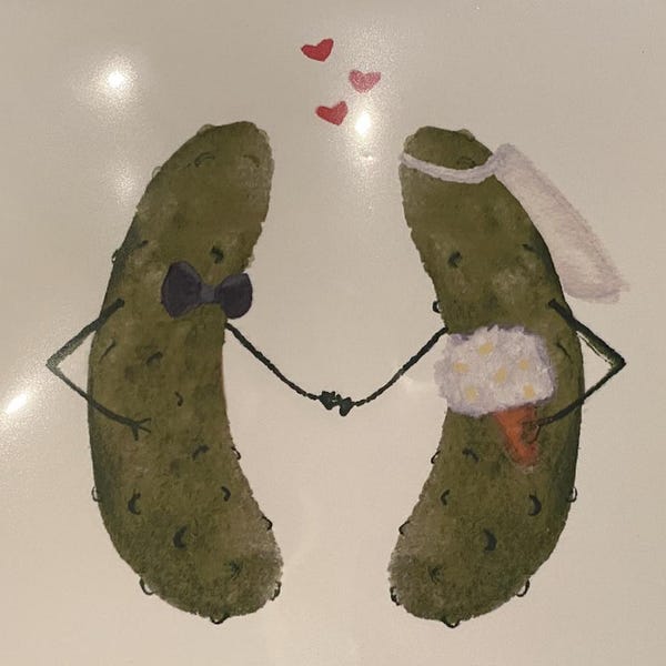 Whimsical Pickles With Mustaches Taking a Bubble Bath in the Bathtub ...