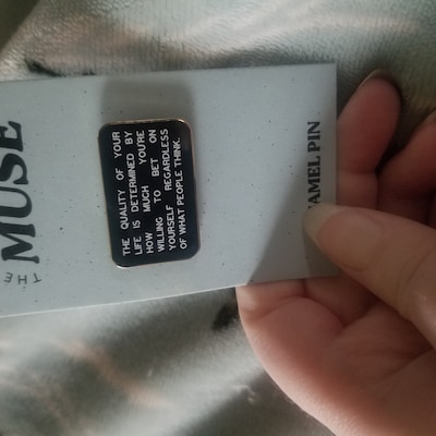 The Quality of Your Life Text Enamel Pin, Mental Health Quotes ...