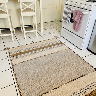 White Chindi Multicolour Rag Braided Boho Rug Bohemian Jute - Etsy