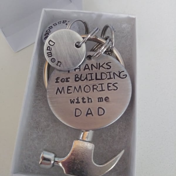 Father's Day Gift, Personalized, Father's Keychain, Hammer Keychain ...