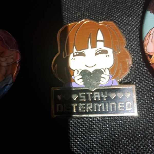 Frisk Undertale Hard Enamel Pins - Stay Determined - Etsy