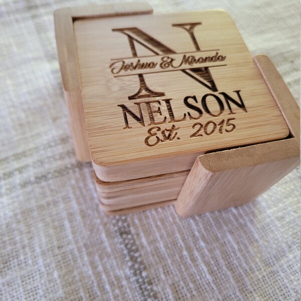 Housewarming Gift, Engraved Coasters, Personalized Wedding Coasters ...