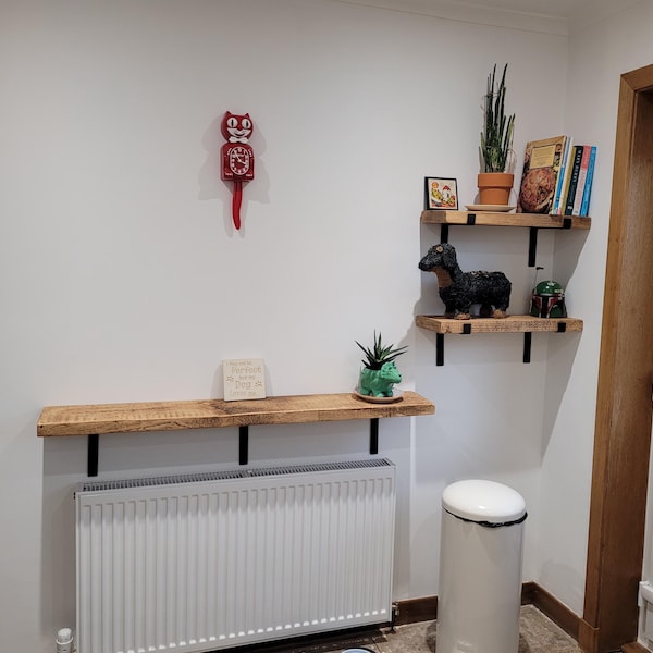 Rustic Radiator Shelf: Solid Wood / Handmade / Hallway Table / Radiator ...
