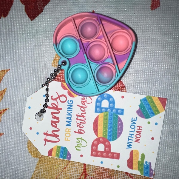 EDITABLE Pop It Thank You for Coming Gift Tag, Pop It Party Favor Tag ...