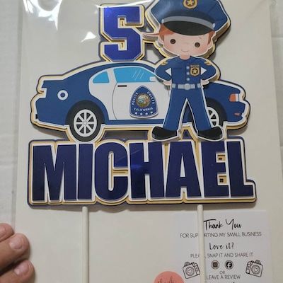 Police Cake Topper, Policeman Topper, Cops Party Decoration, Officer ...
