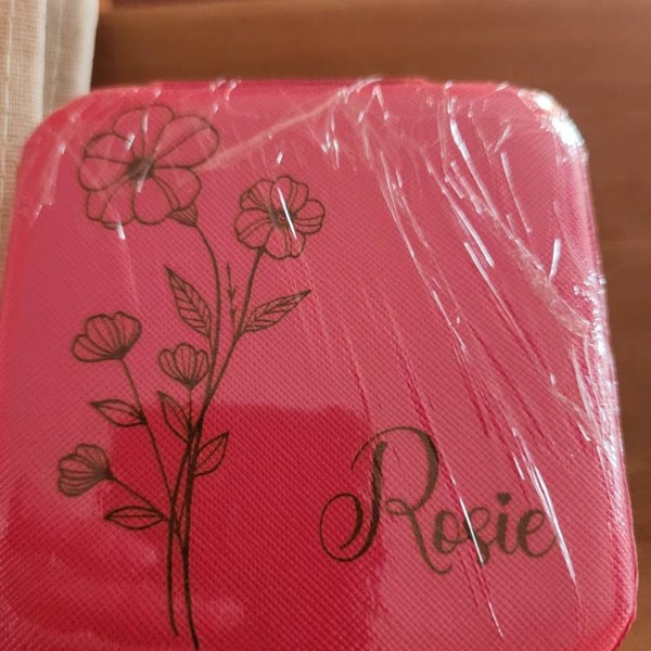 Personalized Walnut Wood Music Box, Birth Flower Music Box, Birthday ...