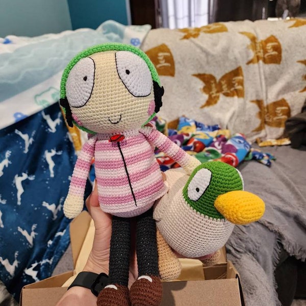 Sarah and Duck Crochet Dolls , Amigurumi Sarah and Duck , Plush Toys ...