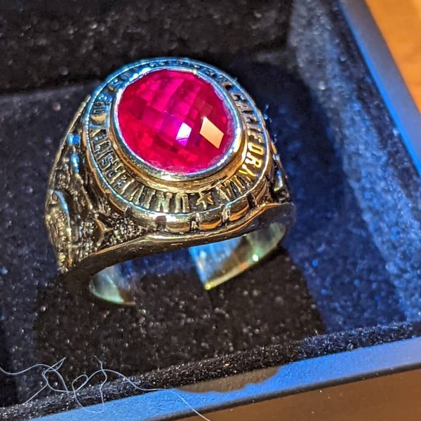 Silver Custom College Class Ring, School Ring,signet Ring, Graduation ...