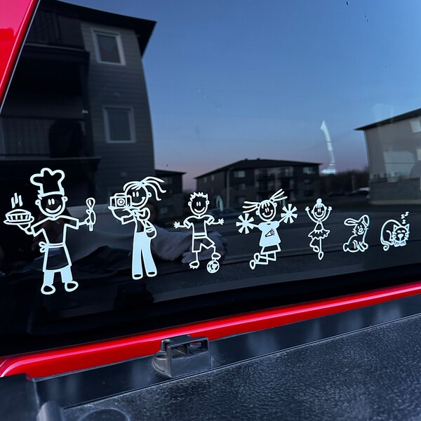 Stick Figure Decals Family Vinyl | Car Vehicle SUV Truck Van Permanent ...