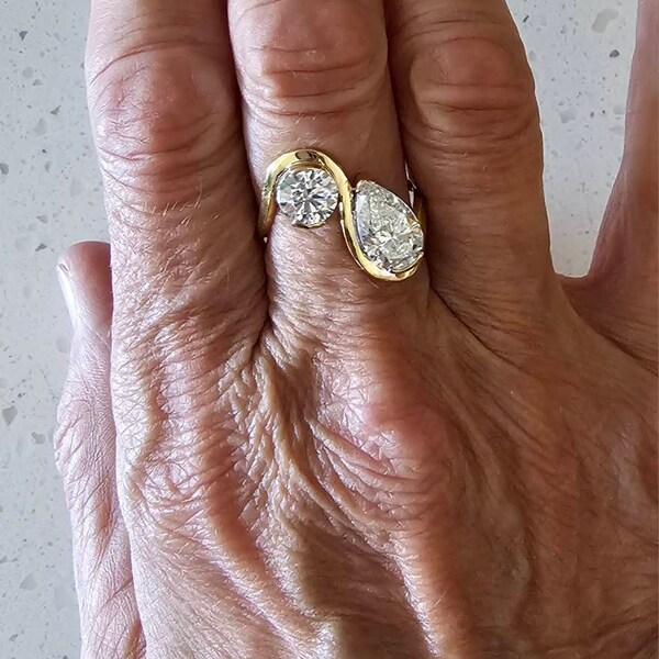 Diamond Eternity Wedding Ring 14k Solid Gold Baguette Ladder Ring ...