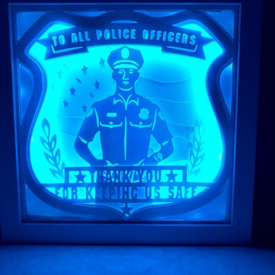 Police Officer Shadow Box Files, Paper Cut Light Box Template Files ...