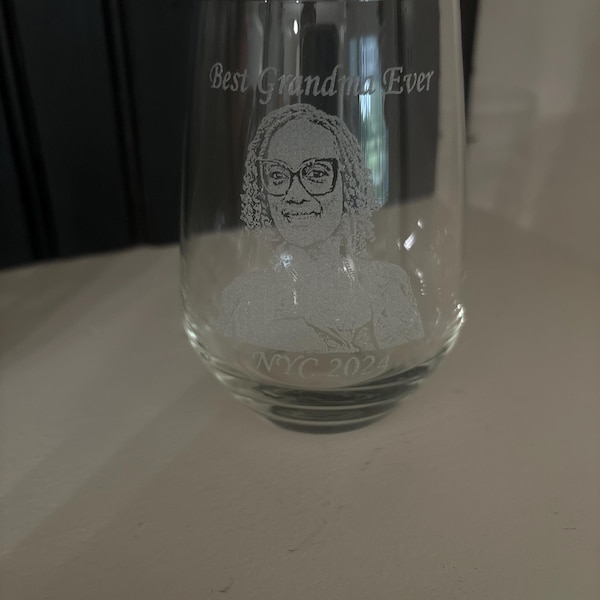 Personalized Photo Engraved Etched Whiskey Glass Whiskey Gift for Dad ...