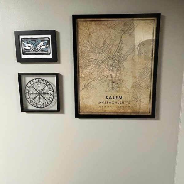 Salem Map Print | Salem Map | Massachusetts Map Art | Salem City Road ...