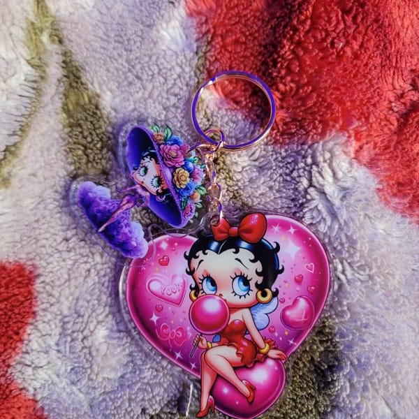 Betty Boop Handmade Multi Charmed Large Acylic Keychains - Etsy