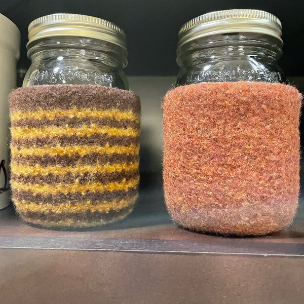 Acorn Jar With Removable Lid Felted Wool Autumn Harvest - Etsy