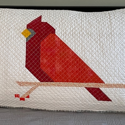 Cardinal Quilt Block Pattern Winter Bird PDF Includes Instructions for ...