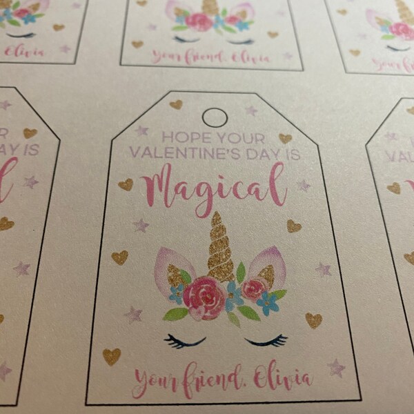 Unicorn Valentine's Day Tag, Unicorn Valentine's Tag, Unicorn Tag ...