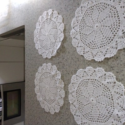Lot 100 Assorted Hand Crochet Round Small Lace Doilies Christmas ...