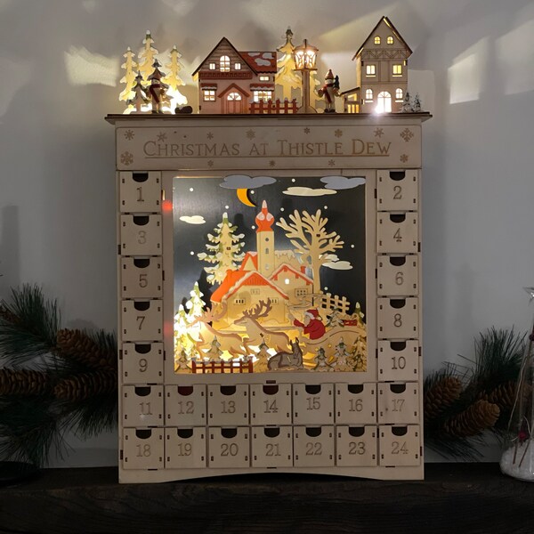 Personalised Wooden Light-up Music Box Christmas Decor LED Music Box - Etsy