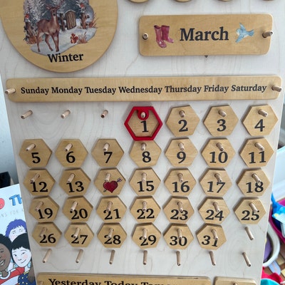 Wooden Perpetual Calendar for Kidsmontessori Classroom - Etsy