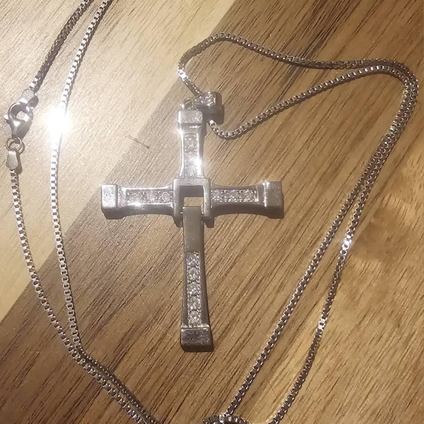925 Sterling Silver Dominic Cross Toretto Chain Pendant Necklace - Etsy