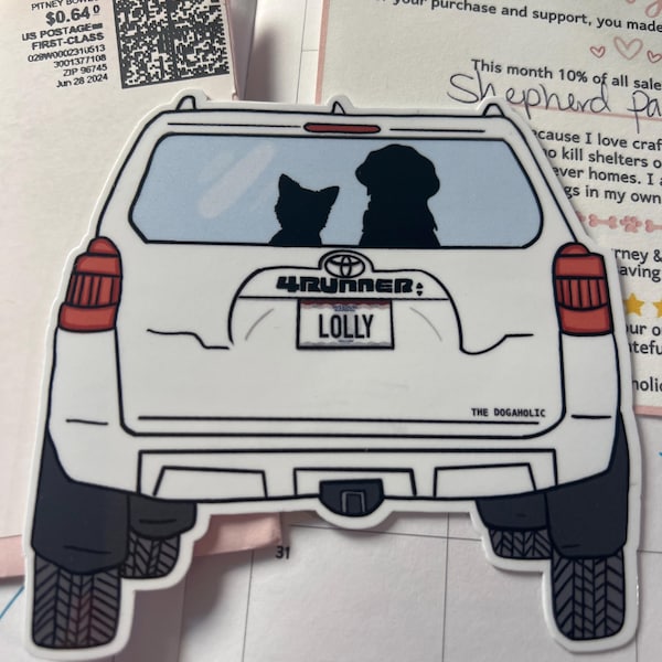 Custom 4runner Suv Sticker, Dogmom Sticker, Dog Silhouette, Sticker for ...